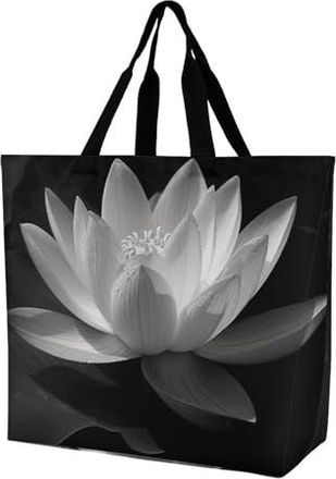 Generic Noir Et Blanc Sac Courses Grand Tote Bag Imperm&eacute;able Sac Fourre-Tout Pour Gym Travail Shopping