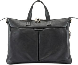 Officine Creative sac à dos en cuir à fermeture zippée - Noir