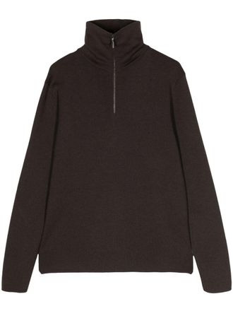 Cruciani pull en laine à col roulé - Marron