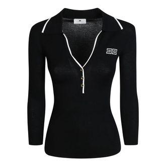 Elisabetta Franchi V-neck Strickware - - Knitwear - Damen - Schwarzk - XL