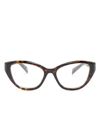 Prada lunettes de vue à monture papillon - Marron