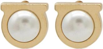 Ferragamo Femme, Accessoires, Jaune, Taille: ONE Size Boucles doreilles puces Gancini