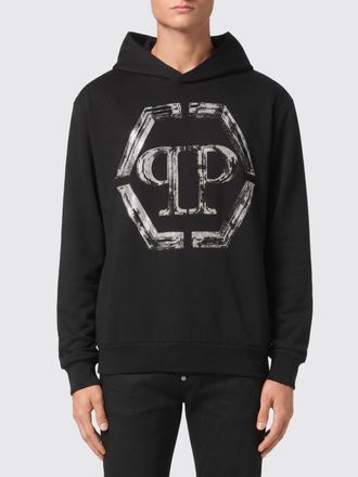 Philipp Plein Sweat &agrave; capuche en coton avec logo Hexagon et monogramme