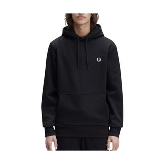 Fred Perry Hooded Sweatshirt mit auff&auml;lligem Branding - - Sweatshirts & Hoodies - Herren - Schwarzk - M