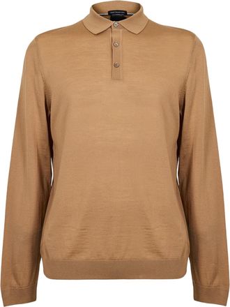 HUGO BOSS Lanciomne Poloshirt f&uuml;r Herren, Lang&auml;rmlig (Mittelbeige)