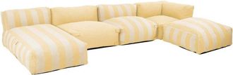 Oviala Salon de jardin modulable ray&eacute; 5 places jaune clair - Mixi