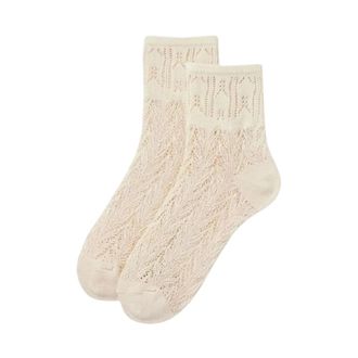 Swedish Stockings Femme, Accessoires, Blanc, Taille: ONE Size Chaussettes Erica au Crochet