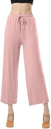 Generic Pantalon de yoga confortable pour femme avec poches, jambes larges, pantalon de pyjama d&eacute;contract&eacute;, rose, XXL