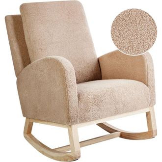 Beliani Schaukelsessel ALSTA Boucl&eacute; Beige