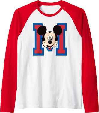 Disney Mickey Mouse M Face Raglan
