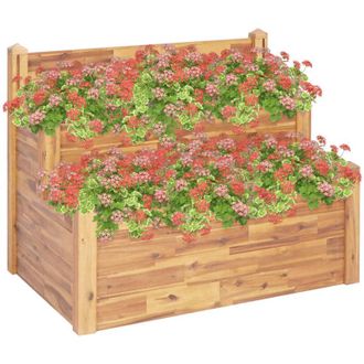 vidaXL Jardini&egrave;re sur 2 niveaux 110x75x84 cm Bois massif dacacia vidaXL