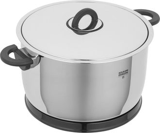 Kuhn Rikon Kuhn Rikon DUROTHERM PRO Black Servierkochtopf 5.0 L · Ø 22 cm, Kochtopf mit Thermountersetzer, warmhalten, Thermo-Funktion mit Untersetzer
