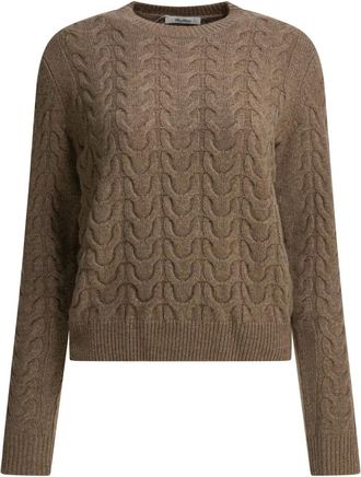 Max Mara Femme, Pulls, Brun, Taille: 42 FR Pull en maille torsad&eacute;e Aramis