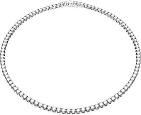 Swarovski Collier Matrix Tennis, Taille ronde, Blanc, Métal rhodié