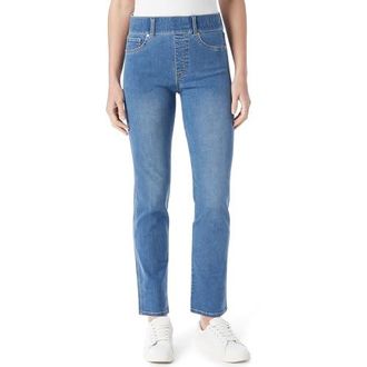 Gloria Vanderbilt Womens Shape Effect Pull on High Rise Straight Leg Jean Standard, Grand Rapids