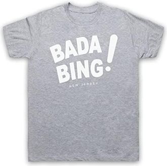 My Icon Art and Clothing Sopra Bada Bing New Jersey Staff Mafia Gangster TV T-Shirt des Hommes, Gris, Large