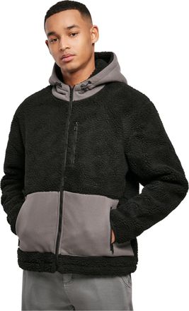 Urban Classics Herren Jacke Hooded Sherpa Jacket black/asphalt M
