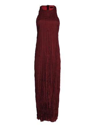 Osklen robe mi-longue en satin à design sans manches - Rouge