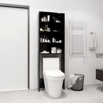 vidaXL Meuble pour machine &agrave; laver Noir 64x24x190 cm