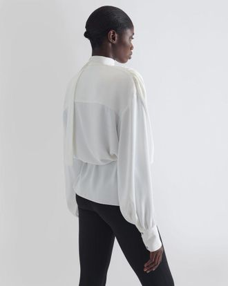Iro Draped Tie-Neck Shirt - White