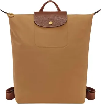 Longchamp Femme, Sacs, Brun, Taille: ONE Size Sac à Dos Pliable Original avec Rabat et Bouton Pression