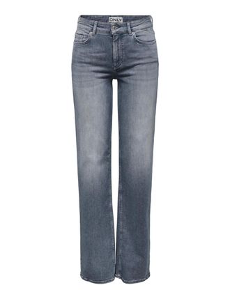 Only Female Straight-Fit Jeans ONLBLUSH Mittlere Taille Gerade geschnitten Jeans