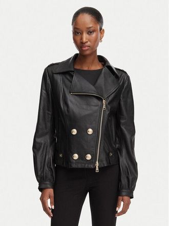 BABYLON Lederjacke DSG548 Schwarz Regular Fit