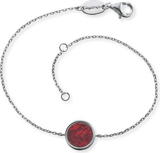 Engelsrufer Damen Armband aus Sterling Silber und Roter Jaspis Kraftstein Anhänger, Karabinerverschluss, in zwei Längen verstellbar, nickelfrei, ERB-LILGEM-RJ