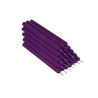 NKlaus 25x violett Bienenwachs 12cm ru&szlig;frei Tafelkerzen Handarbeit Ritualkerze Tropfkerzen 36335