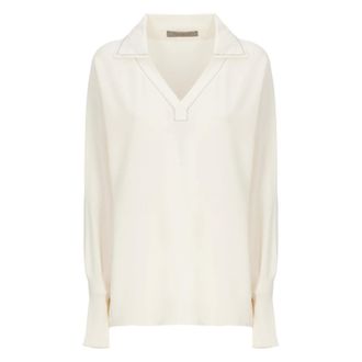 D.exterior Femme, Blouses et Chemises, Blanc, Taille: 40 FR Polo en viscose