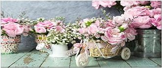 Homemania Wandbild, Blumen, Natur, für Wohnzimmer, Schlafzimmer, mehrfarbig, 70 x 3 x 100 cm, HM20KNV70 x 100 - 80, Polyester, Holz