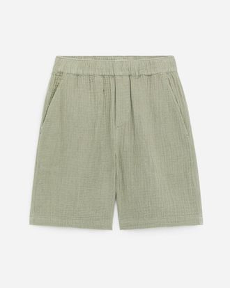 Arket Pull-on-Shorts Aus Baumwollmusselin -Gr&uuml;n
