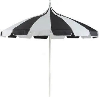 Beliani Parasol de Jardin 245 cm en Aluminium Tissu Polyester Blanc et Noir Minoa