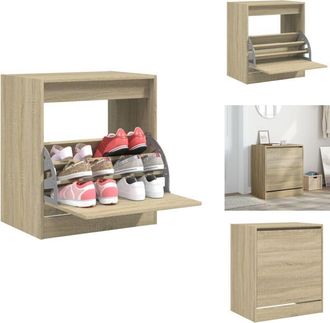 vidaXL Armoire à chaussures chêne sonoma 60x42x69 cm bois dingénierie - Meuble Chaussure - Rangements Chaussures - Armoire à Chaussures - Meuble Entrée
