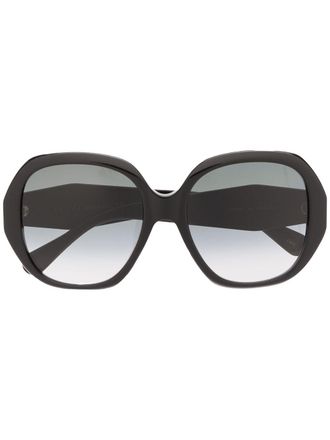 Gucci lunettes de soleil &agrave; monture oversize - Noir