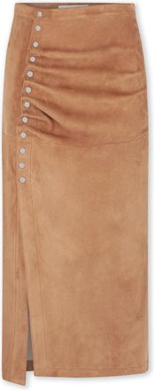 Paco Rabanne Femme, Jupes, Beige, Taille: 40 FR Gathered Button Skirt