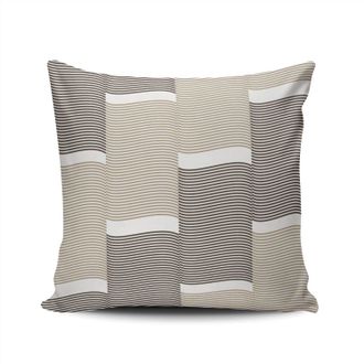 Generic Graue Und Braune Streifen Sofakissen Mit Reißverschluss Dekokissen Dekorative Kissenbezüge Für Bett Büro Hotel 45X45Cm