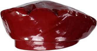 Valiclud Chapeau Béret Cuir PU Miroir pour Femme Accessoire De Mode Élégant Rouge Vin pour Toutes Occasions Et Saisons