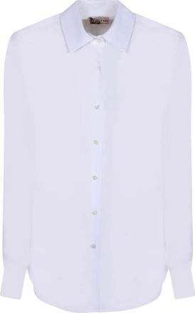Blanca Vita Femme, Blouses et Chemises, Blanc, Taille: 40 FR Chemise Cr&ecirc;pe Manches Longues