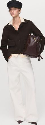 Mango Geknöpfte Wolljacke kaffeebraun - Damen - XXS - MANGO