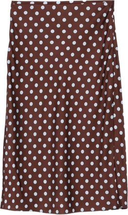 Poss&eacute; polka-dot midi skirt - Braun