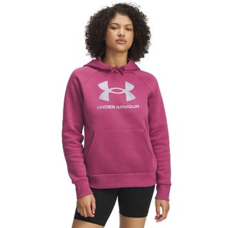 Under Armour Damen Rival Fleece Shimmer Hoodie, Fuchsia Dusk/Iridescent, S