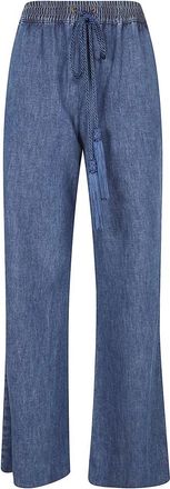 Valentino Garavani Femme, Jeans, Bleu, Taille: 34 FR Jean &Eacute;vas&eacute; Orn&eacute; de Pompons