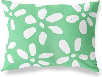 Bonamaison Le Jardin du Lin Kissen Zierkissenbezug Benzin Grün-Weiß Kissenbezug, Weich Bequem, Für Zuhause Autos Büro Sofa Wohnzimmer Couch Schlafzimmer Dekor, 3