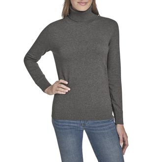 Tommy Hilfiger Leichter Rollkragenpullover aus Baumwolle für Damen, Fog Heather Grey, Mittel