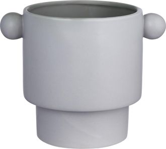 Butlers Blumentopf Handle Steingut Grau | &Uuml;bertopf f&uuml;r Kr&auml;uter & Pflanzen, Pflanzentopf f&uuml;r innen, Blumen&uuml;bertopf f&uuml;r Balkon | Dekoration Fensterbank Deko Woh