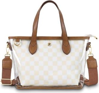 Generic Sac &agrave; bandouli&egrave;re plaid avec sangle r&eacute;glable pour les voyages scolaires quotidiens (beige)