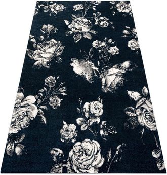 RugsX Teppich gnab 60642734 Blumen Rosen dunkelblau / wei&szlig; blue 140x200 cm