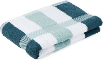 G&ouml;zze New York Streifen Duschtuch, Weich und saugf&auml;hig, 100% Baumwolle, 70 x 140 cm - Petrol/Wei&szlig;/Mint