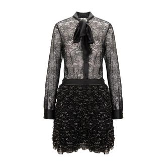 Elisabetta Franchi Duchesse- und T&uuml;llkleid mit Strasssteinen - - Dresses - Damen - Schwarzk - M